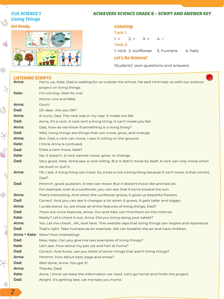 Achievers CLIL G6 - Script & Key | PDF | Plants | Root