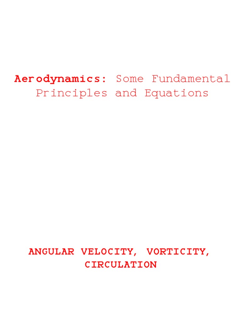 Lecture 3 Aerodynamics Some Fundamental Principles and Equations | PDF ...