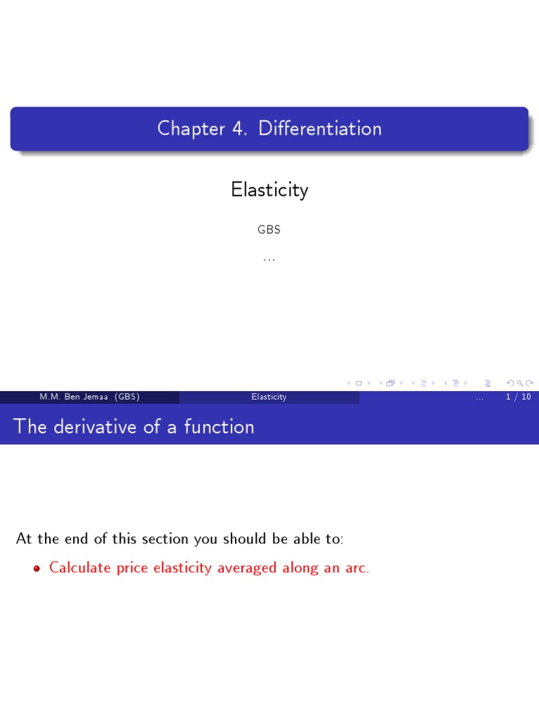 CH-4 - Differenciation - Lecture 2 | PDF | Elasticity (Economics) | Price Elasticity Of Demand