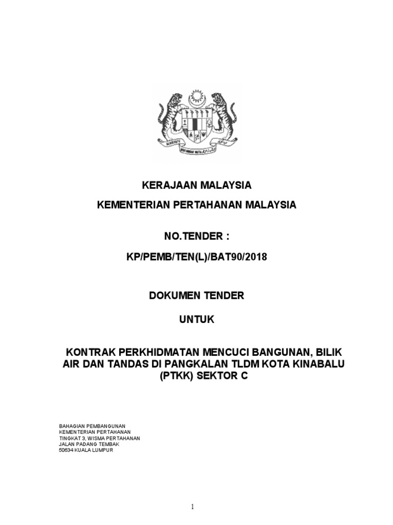 Dokumen Tender BAT90.2018 PTKK Sektor C | PDF