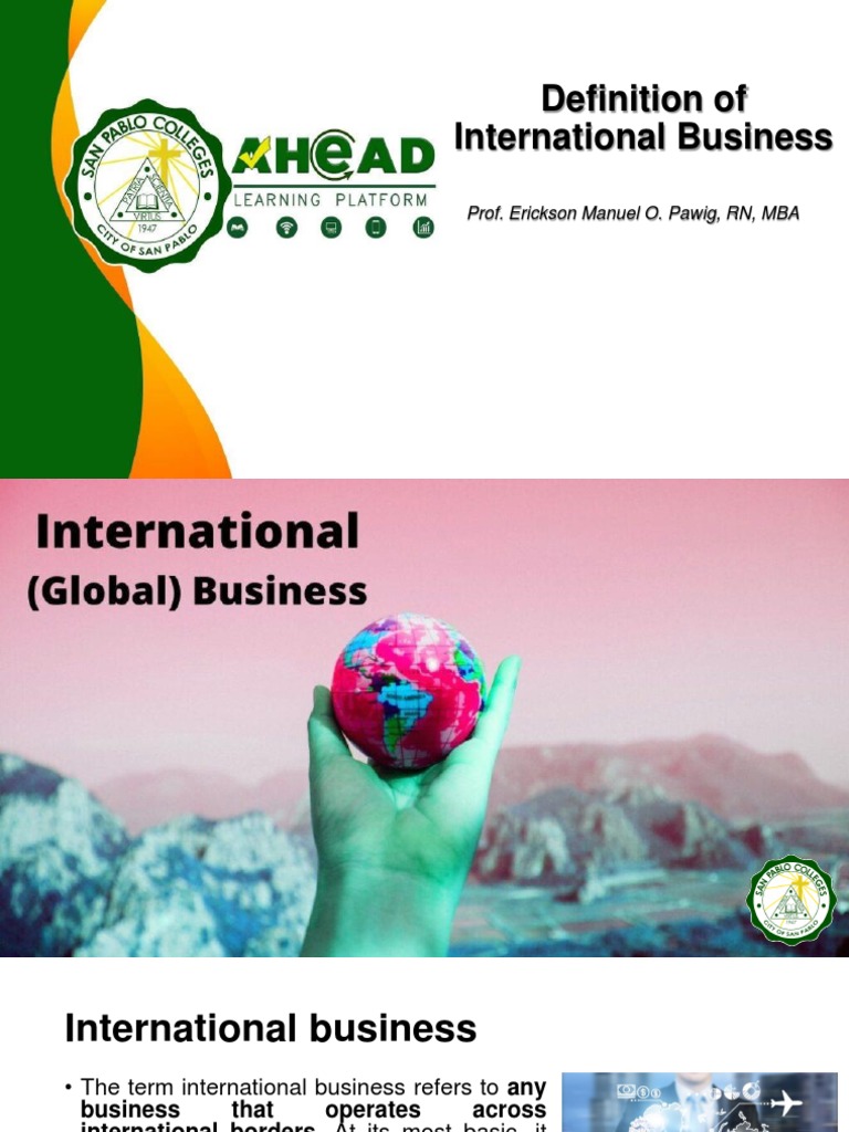 Definition of International Business | PDF | License | Exports