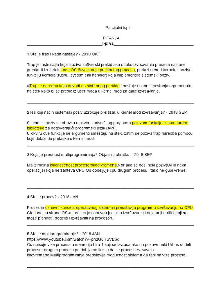 Parcijalni Ispit-1 | PDF