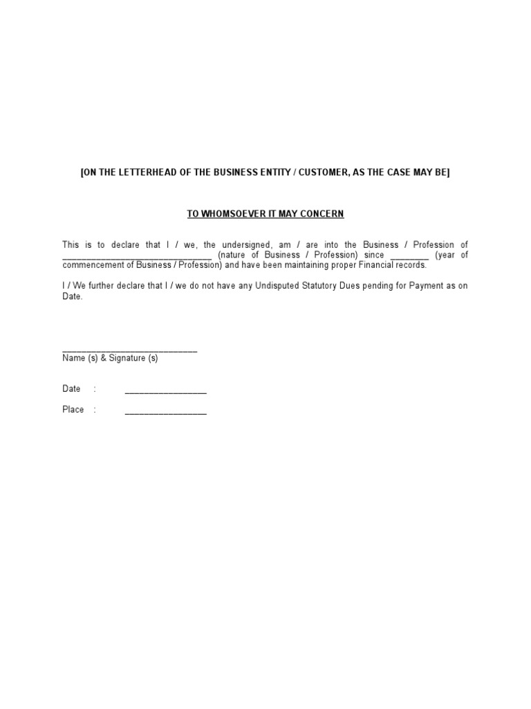 Statutory Dues Declaration | PDF