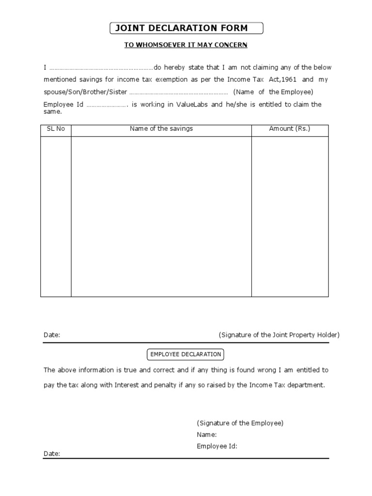 2-Joint Declaration Form | PDF