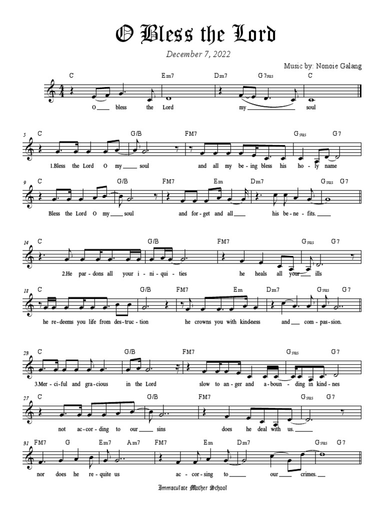 O Bless The Lord | PDF