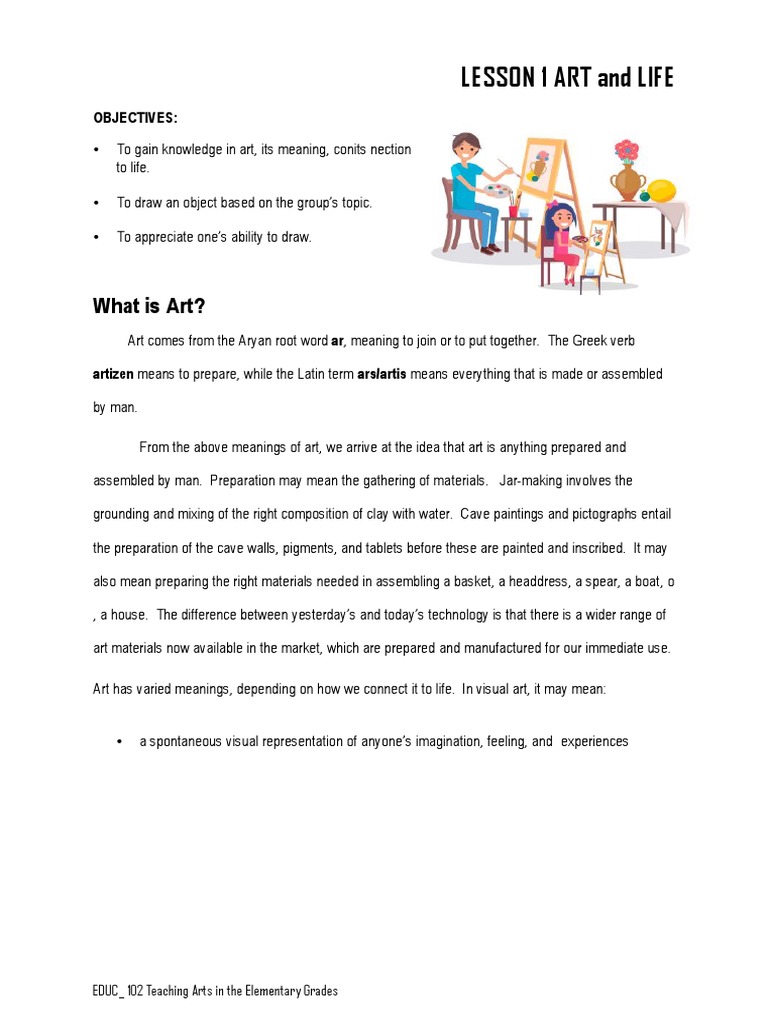 Lesson 1 Art and Life | Download Free PDF | The Arts | Paintings