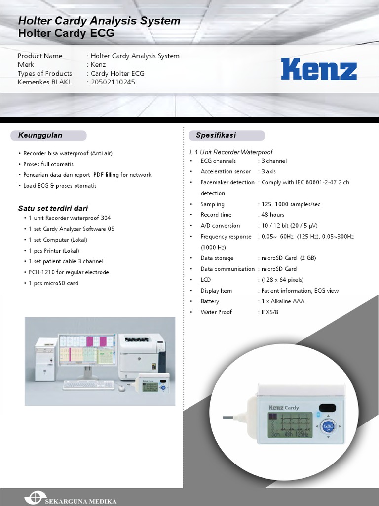 Brosur Suzuken - Kenz Cardy Holter ECG 301 | PDF