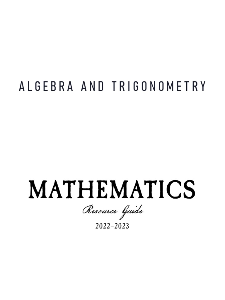 Mathematics Resource Guide Pdf Trigonometric Functions Factorization