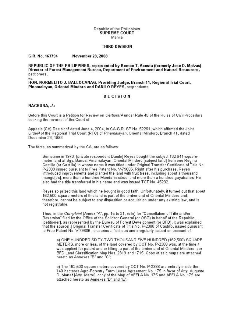 LAW 3100 - Persons & Family Relations - JD 58 G.R. No. 163794 - Republic vs. Ballocanog - Full ...