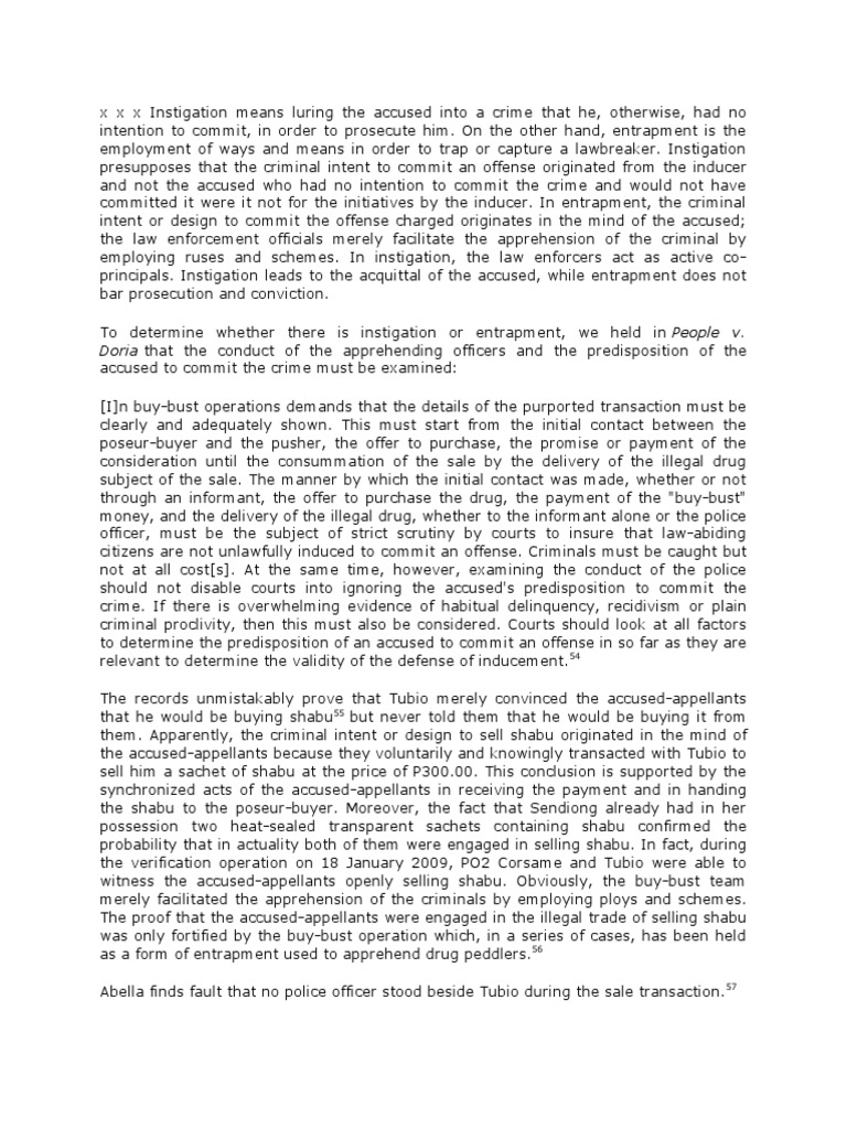 Instigation | PDF | Entrapment | Crime & Violence