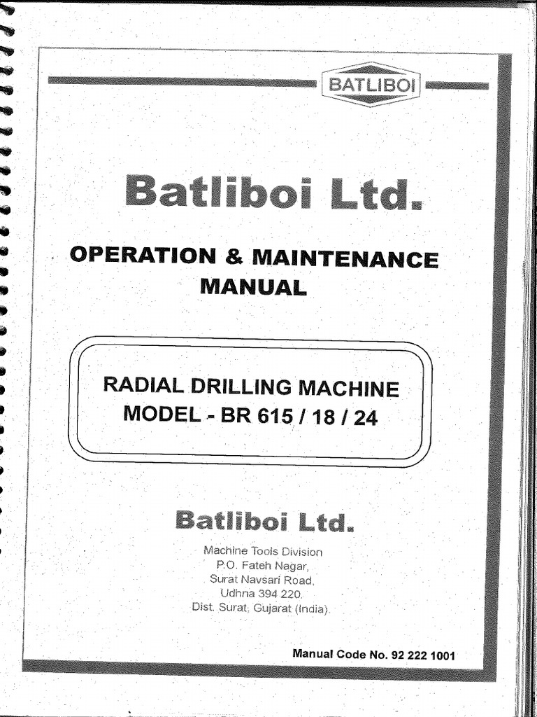 Radial Drill Maintenance Manual | PDF