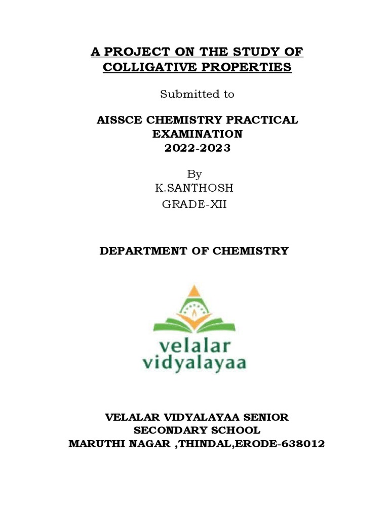 Biology Project First Page | PDF