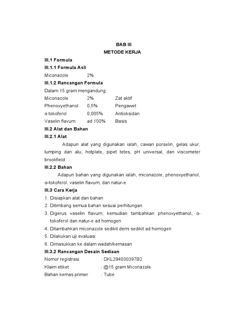 Formula dan Evaluasi Salep Miconazole | PDF | Pengembangan Diri | Sains ...