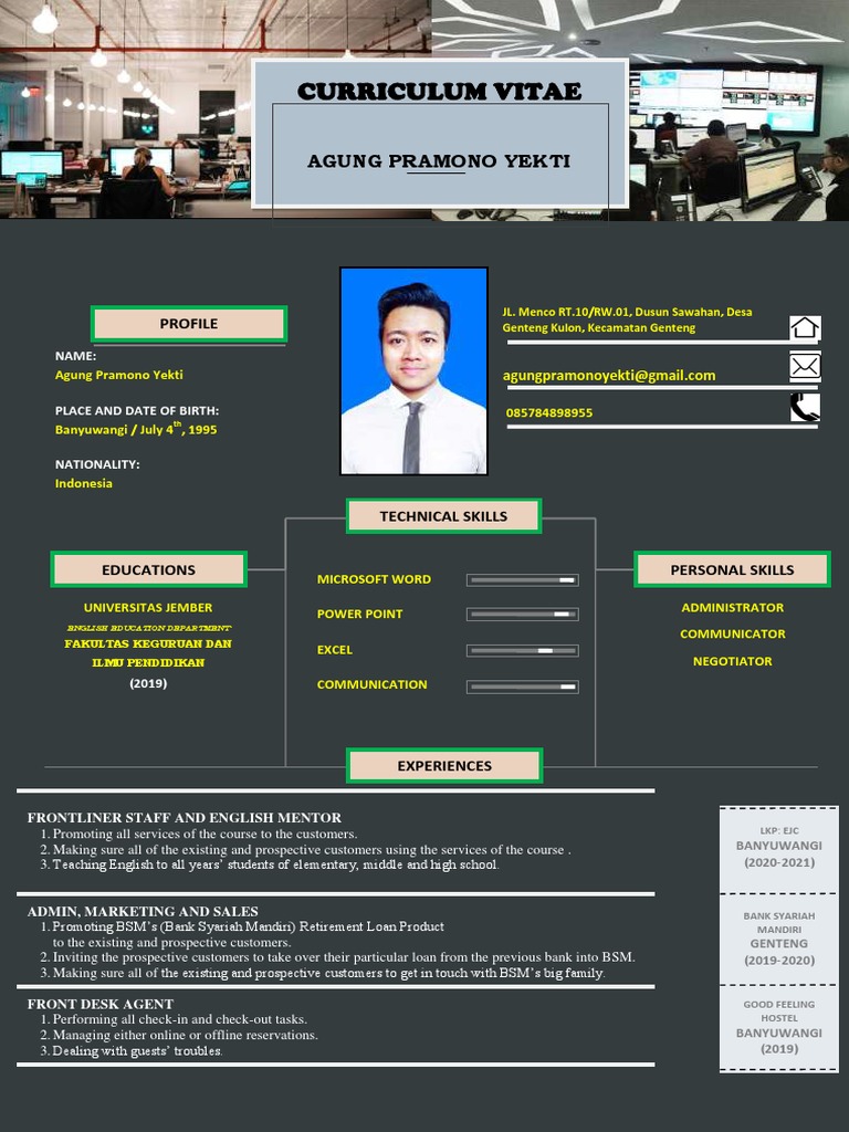 A Versatile Professional: Agung Pramono Yekti's Curriculum Vitae | PDF