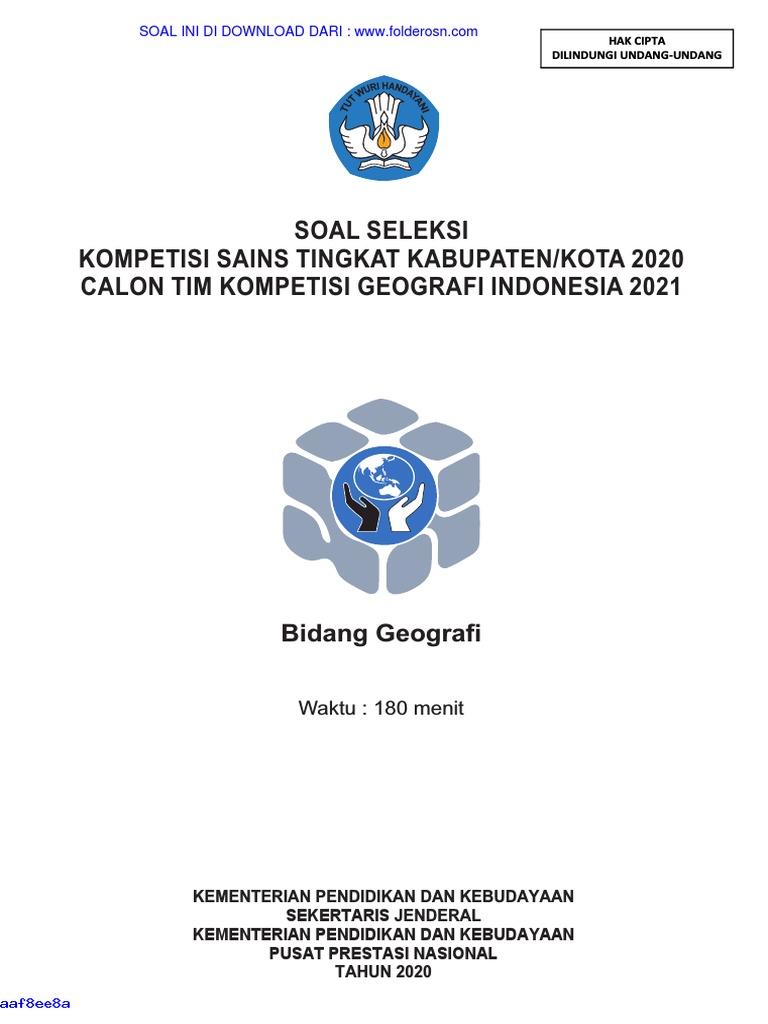 Soal Seleksi OSN Geografi 2021 | PDF