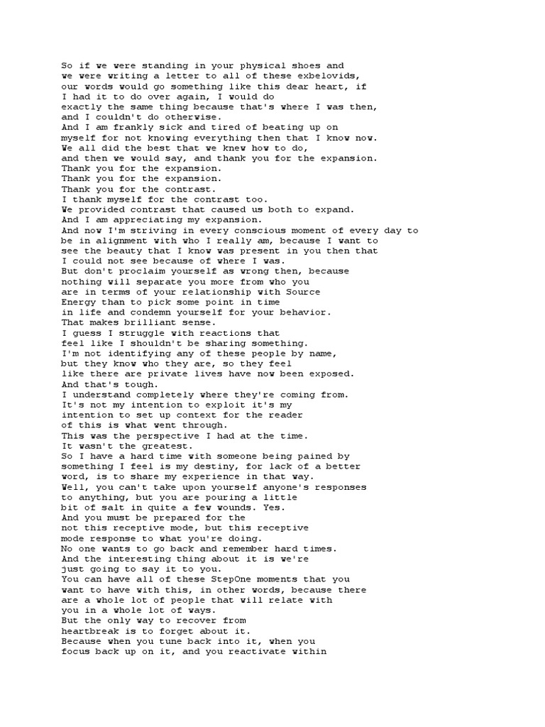 Abraham Hicks - Tapescript 3 | PDF | Experience | Feeling