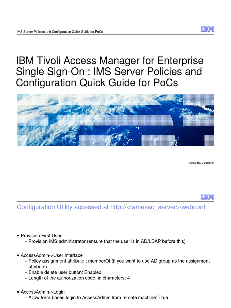 IBM SAM E-SSO Server Policies Best Practices For PoTs and PoCs | PDF