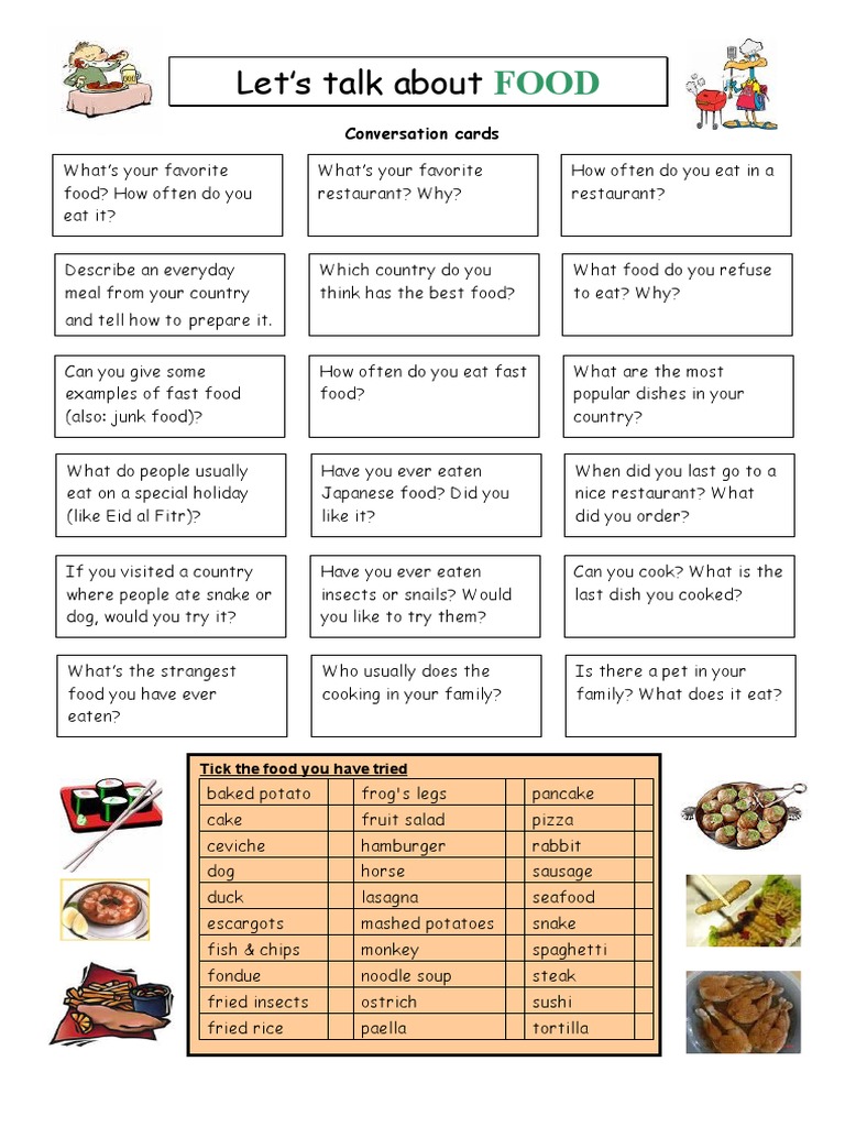 Lets Talk About Food Fun Activities Games Oneonone Activities Pronuncia ...