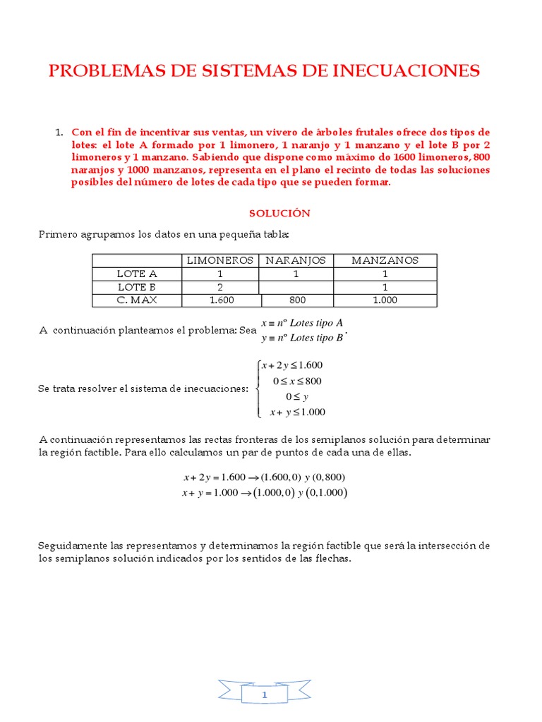 Problemas de Sistemas de Inecuaciones | PDF | Vino