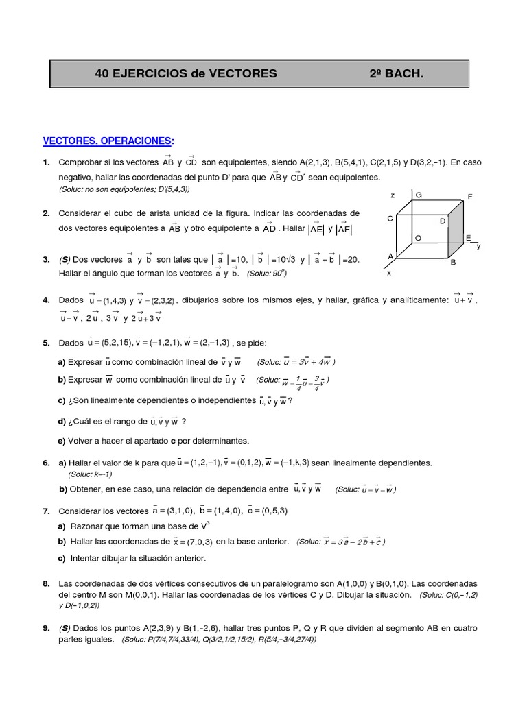 Vectores | PDF | Vector Euclidiano | Triángulo