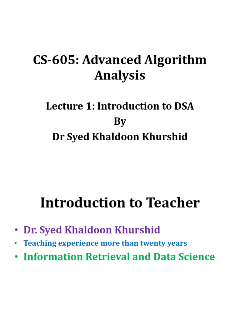 Lecture 1 | PDF | Algorithms | Data Type Lecture 1 | PDF | Algorithms | Data Type