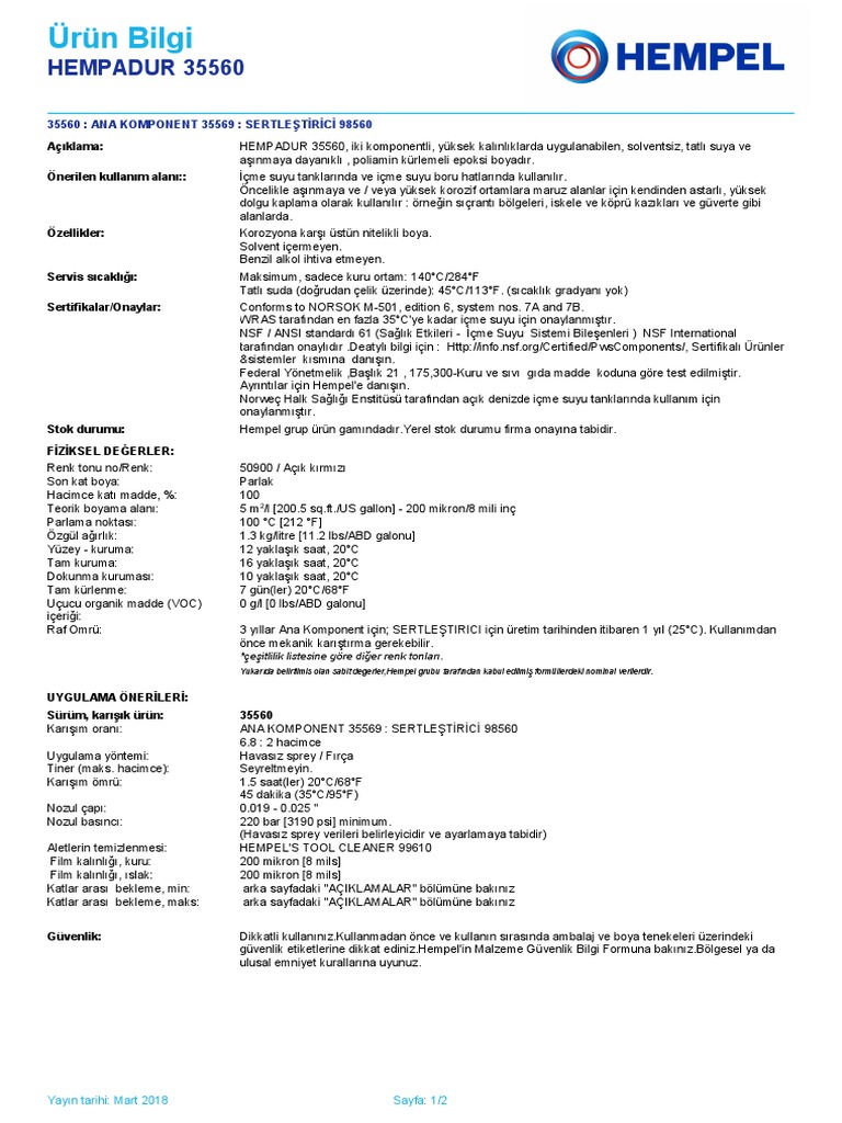 PDS Hempadur 35560 TR-TR | PDF