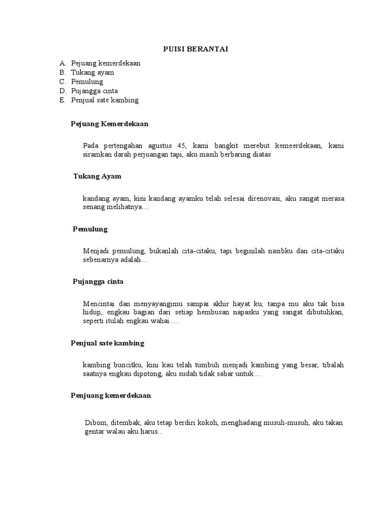 Puisi Berantai | PDF