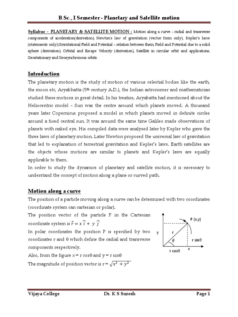Planetary and Satellite Motion | PDF | Orbit | Acceleration