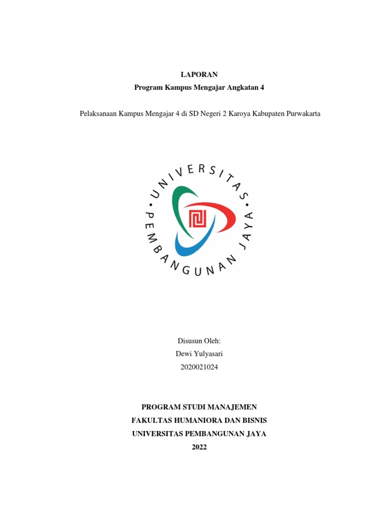 Laporan Akhir Program Kampus Mengajar Angkatan 4 | PDF | Karier & Perkembangan | Bisnis