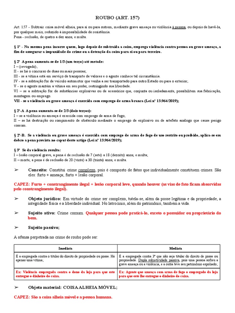 Roubo - Apostila 28 | PDF | Roubo | Roubo