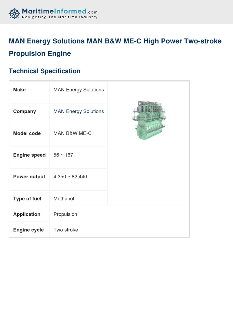 Man Energy Solutions Man B W Me C Prime Movers | PDF