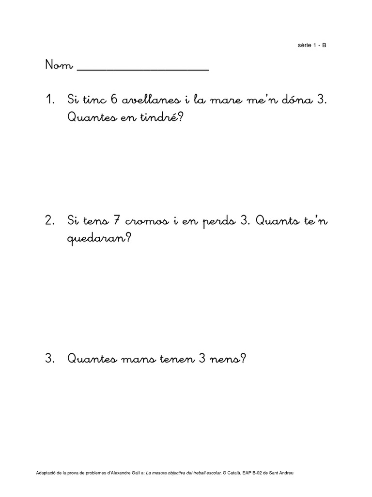 Problemes Català Sèrie B | PDF