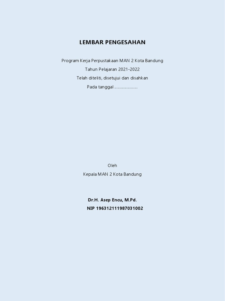 Program Kerja Perpus 2122 | PDF