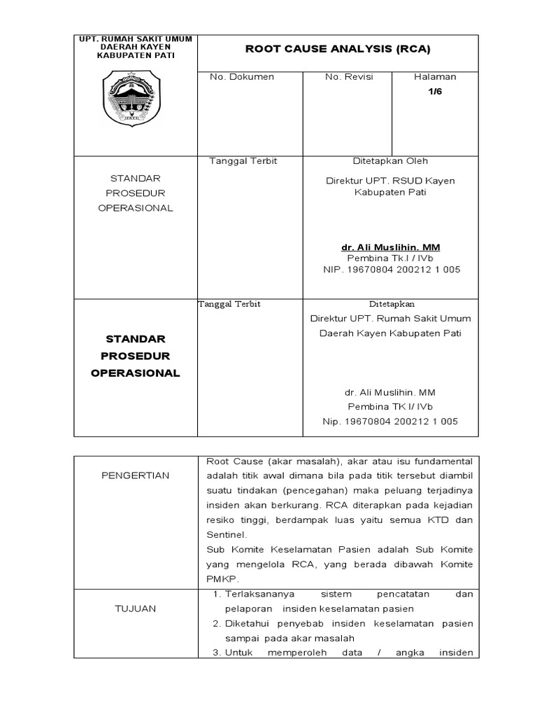 Spo Membuat Root Cause Analysis (Rca) | PDF
