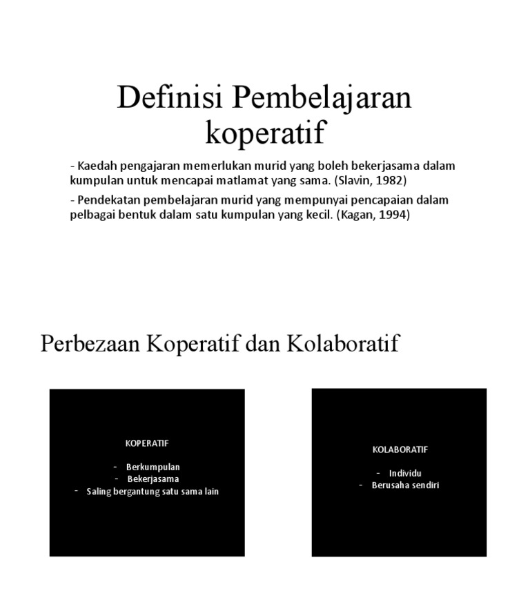 Definisi Pembelajaran Koperatif CL | PDF