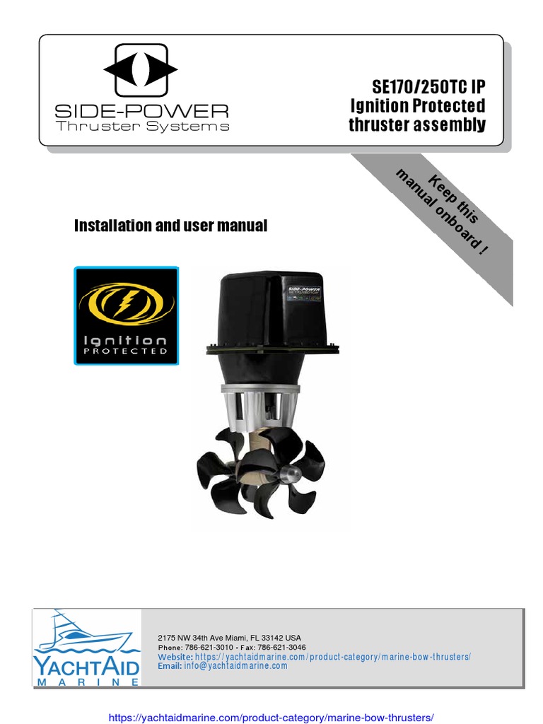 Side Power Thruster SE170 - 250TC IP Ignition Protected | PDF | Screw ...