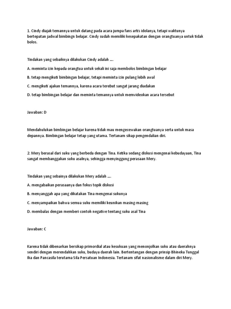 Contoh Survey Karakter | PDF