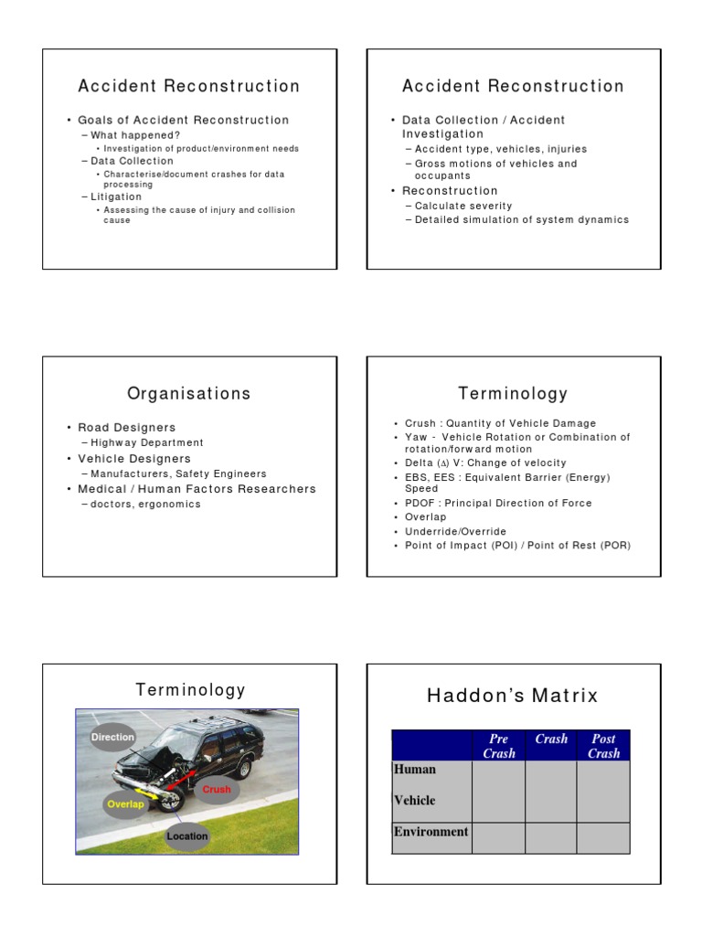 Accident Reconstruction | PDF | Traffic Collision | Mechanics