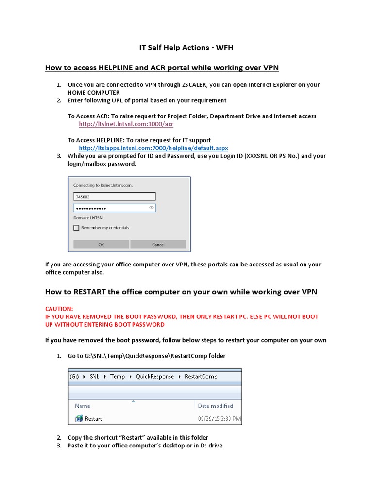 Guide ITSelfHelp | PDF | Login | Password