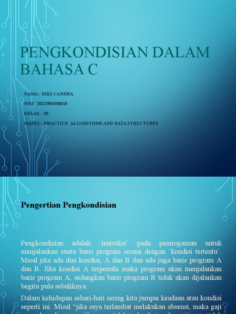 Pengkondisian Dalam Bahasa C (Diki Candra) | PDF