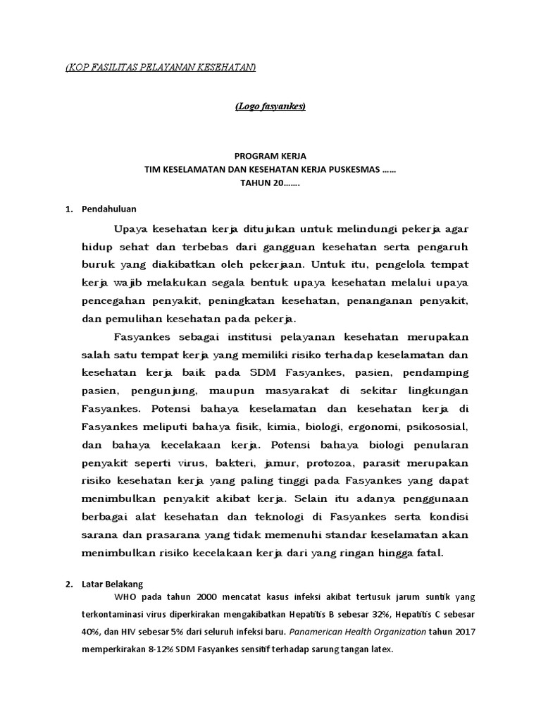 Contoh-Program K3 Puskesmas | PDF
