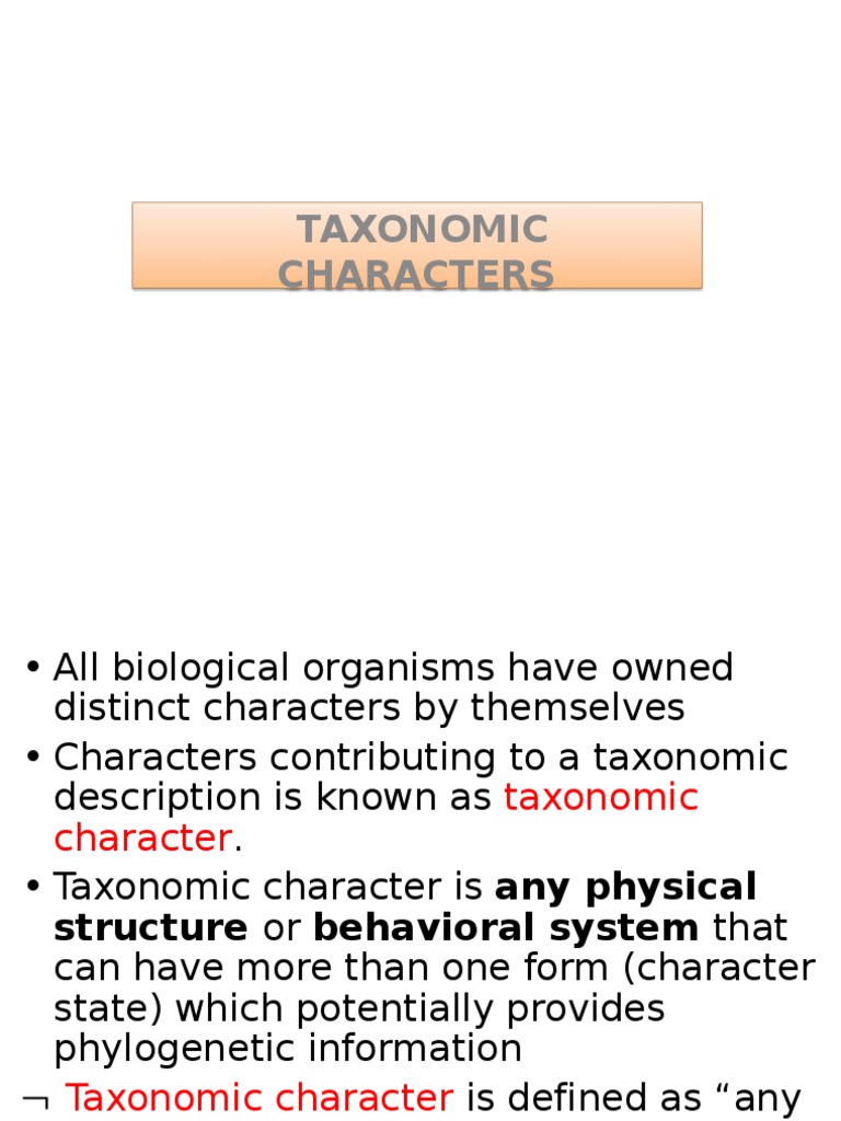 TAXONOMICCHARACTERS | PDF | Hybrid (Biology) | Species