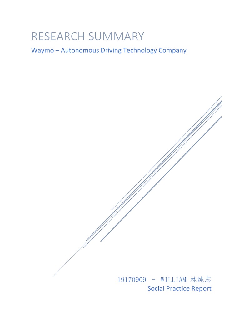 Report - Waymo and Feasibility of Autonomous Cars | PDF
