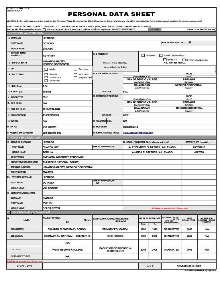 PLT Llenado CSC PDS | Download Free PDF | Government