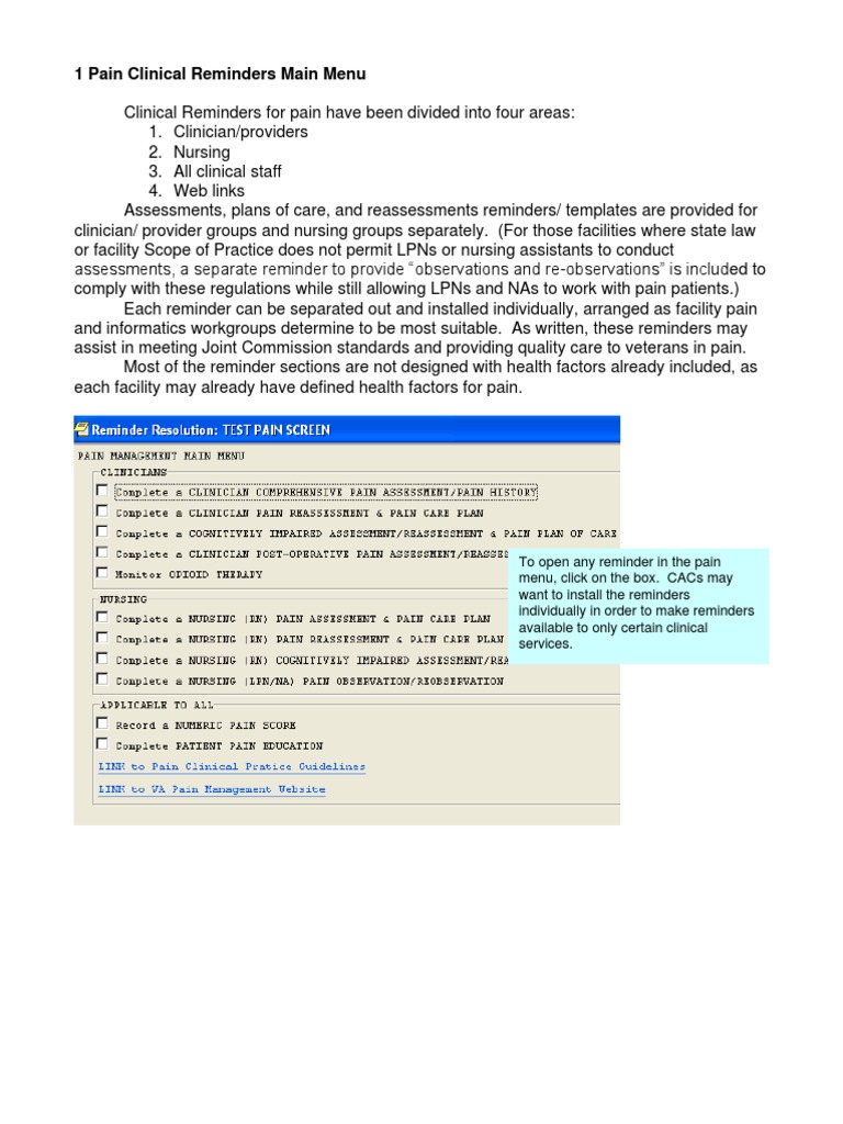 Clinician Pain Assessment Templates | PDF | Pain | Nursing