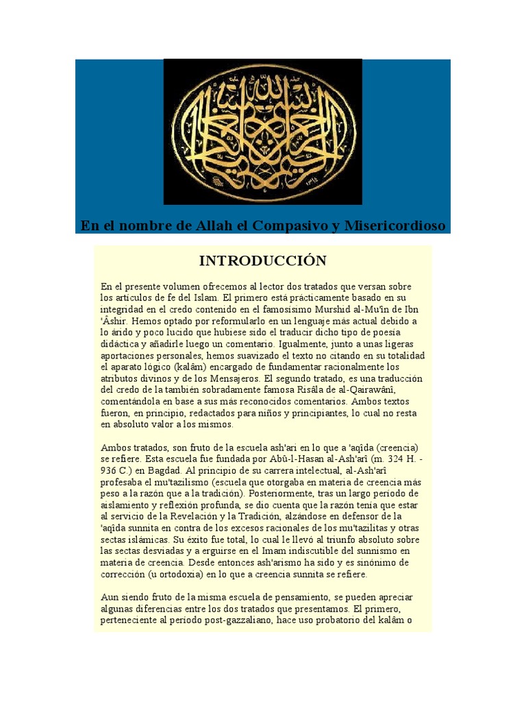 Aqida | PDF | Alá | Dios