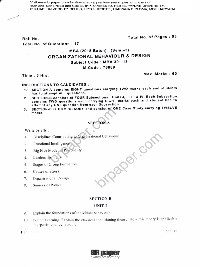 Obd 3rd Dec2020 Pdf Organizational Behavior Psychological Concepts