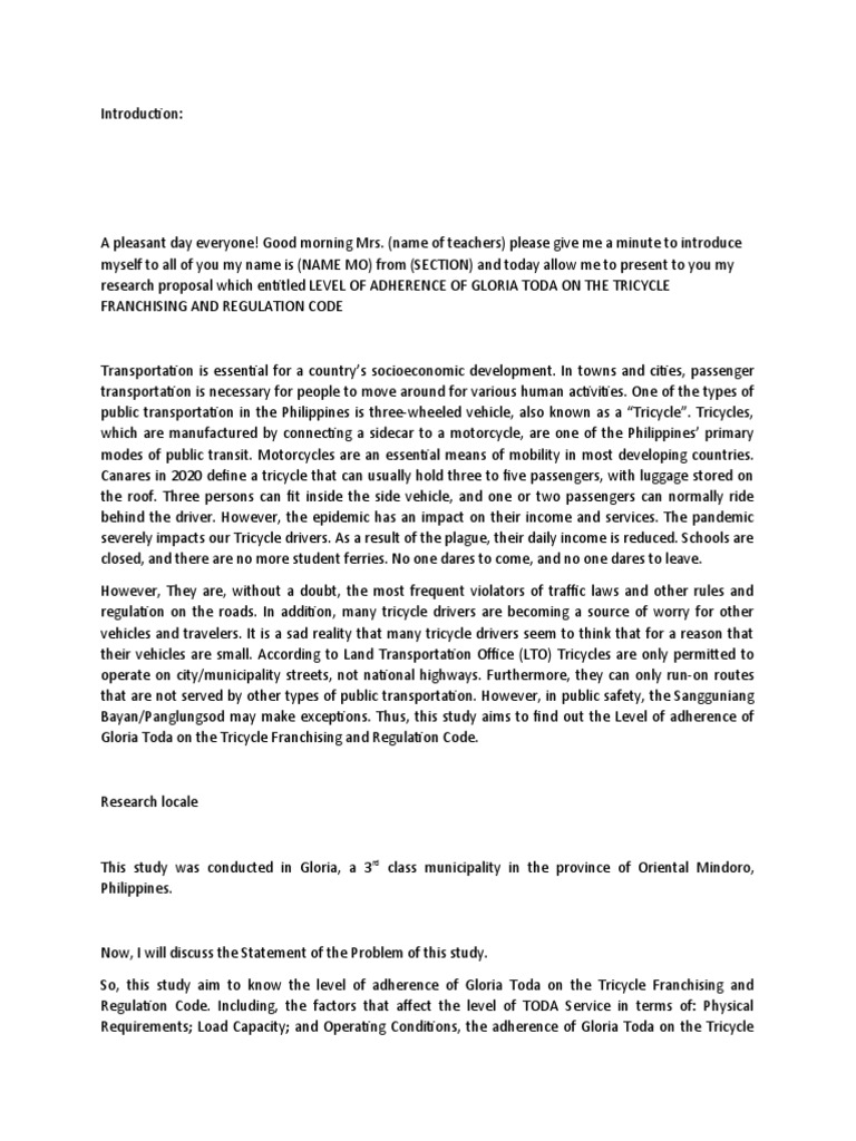 TODA Script 1111 | PDF | Traffic | Transport