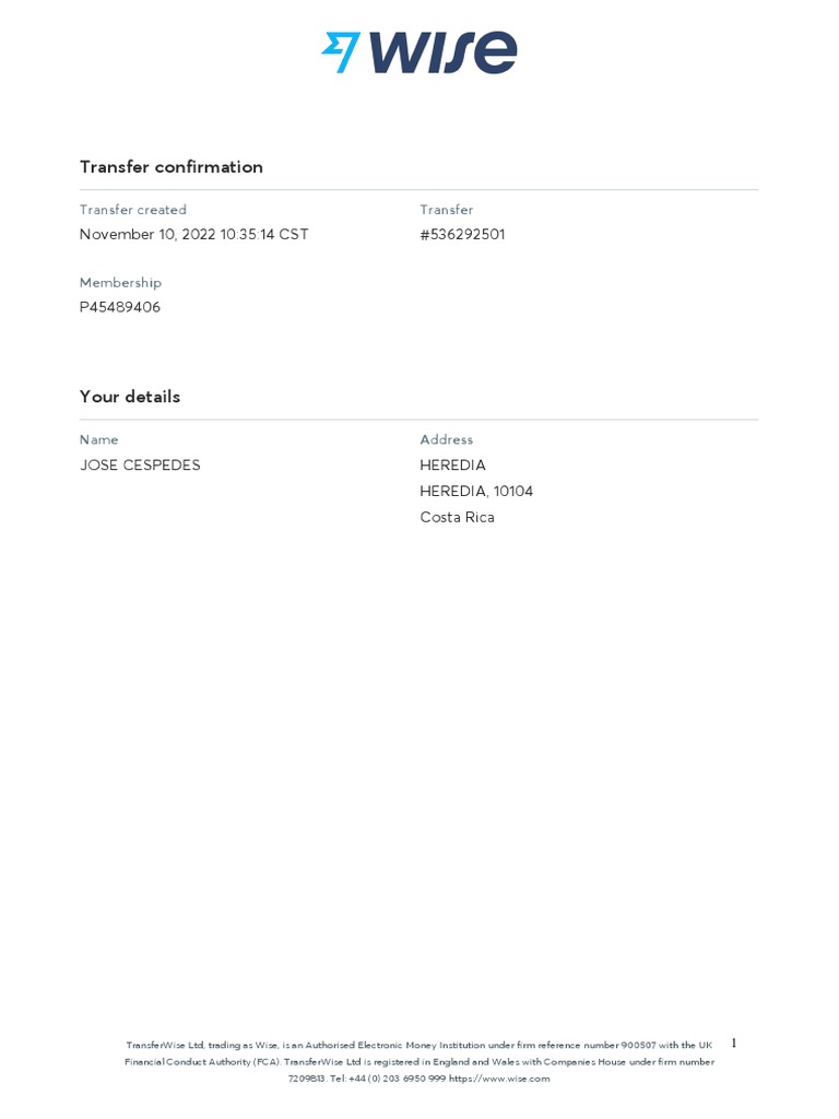 Wise Transaction Invoice Transfer 536292501 671433962 en | PDF