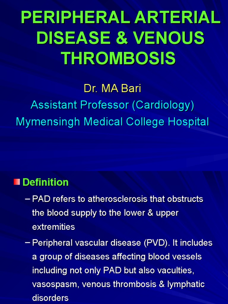 Peripheral Arterial Disease PAD | Download Free PDF | Thrombosis ...